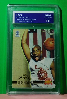 Kobe Bryant, 96/97 RC Scoreboard Auto Basketball Edition #15 - GEM MINT ...