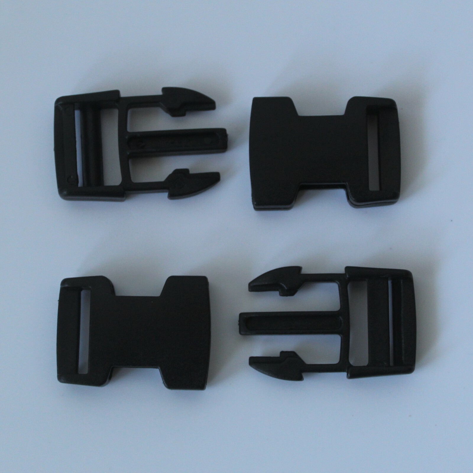 Black Delrin Plastic Side Release Fasteners Squeeze Buckle Clip 10mm ...