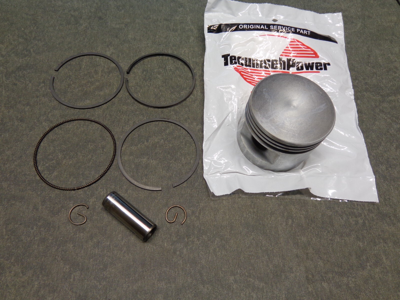 TECUMSEH ENGINE 35544A PISTON HEAD ASSY STD / PISTON RINGS 34851 ...