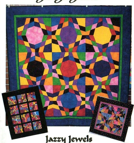 Jazzy Jewels Wall Quilt Pattern Folksy Colorful Stacked Slashed Nine ...