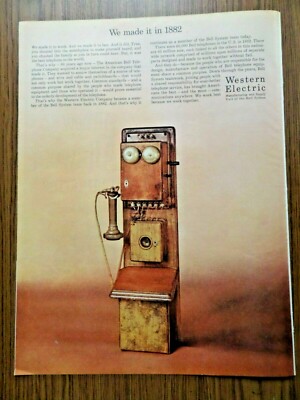 1962 Bell Western Telephone Ad We made it in 1882 Vintage Phone with ...