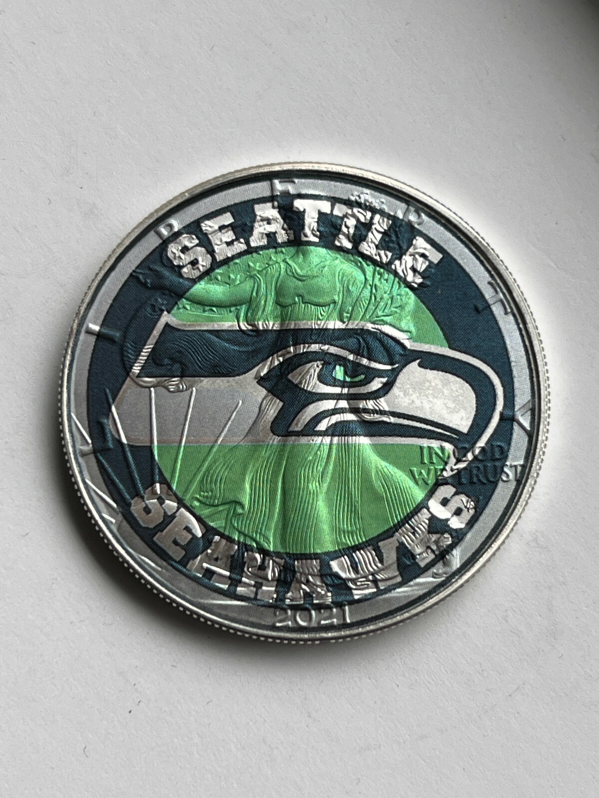 Seattle Seahawks NFL - American Silver Eagle 1oz .999 Silver Dollar ...