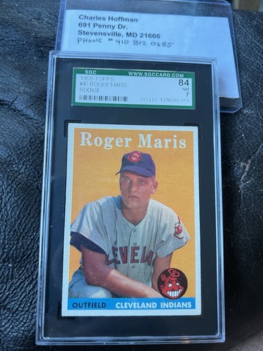 1958 Topps Roger Maris ROOKIE Centered !!! SGC 7 NM Near-Mint Yankees ...