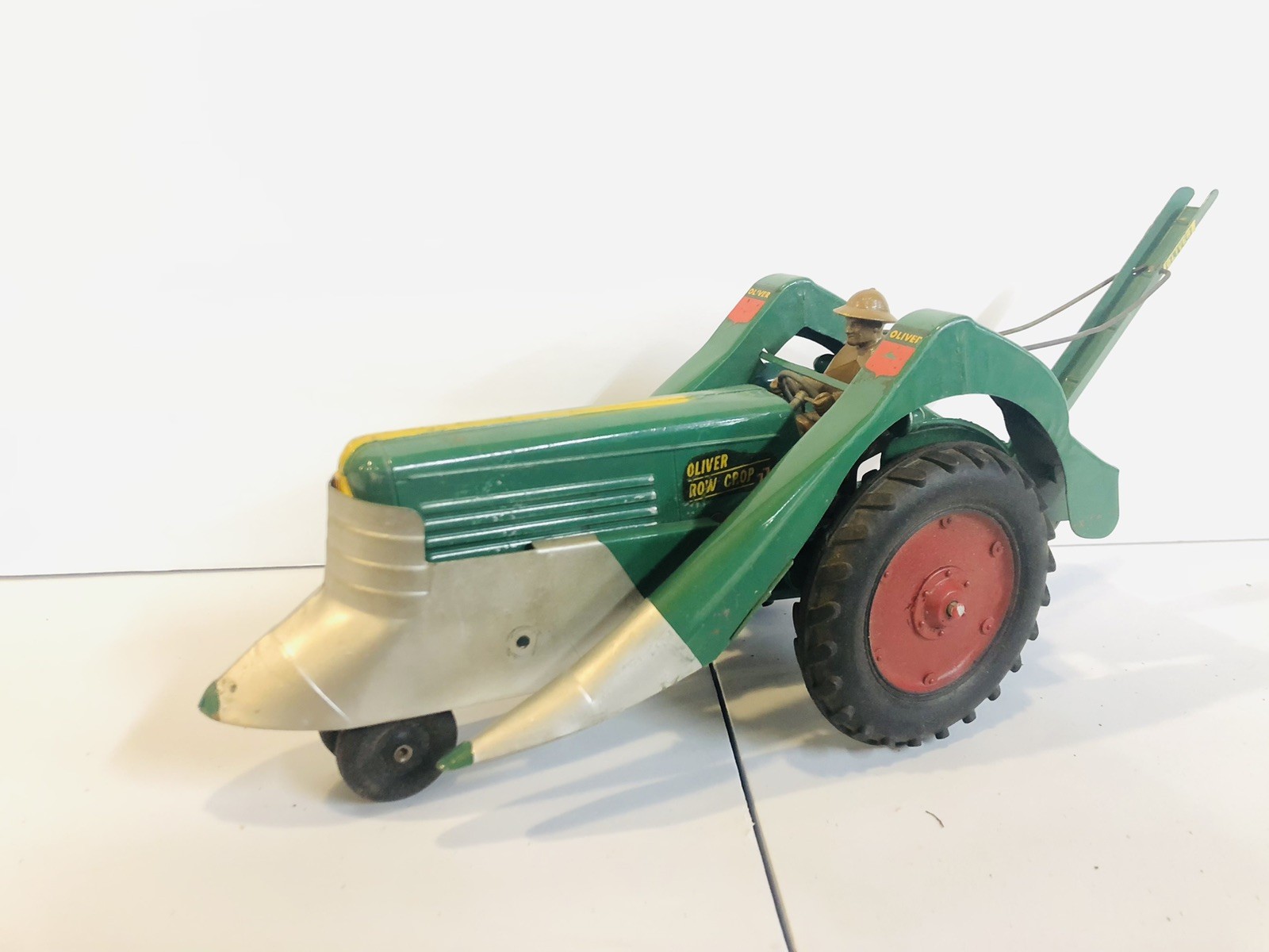 Vintage SLIK Toy Oliver 77 Row Crop Tractor w/ Mounted Corn Picker 1/16 ...