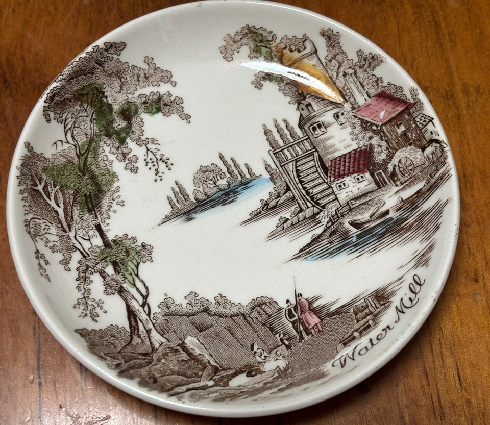 Set 6 Vtg Mini Plates Butter Pats 4" Johnson Bros Friendly Village Game ...