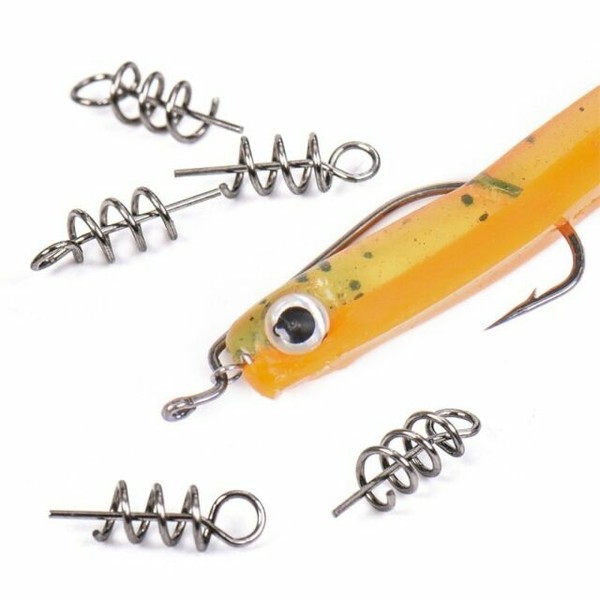 50pcs Spring Twist Lock Fishing Hook Centering Pin for Soft Lure Bait ...