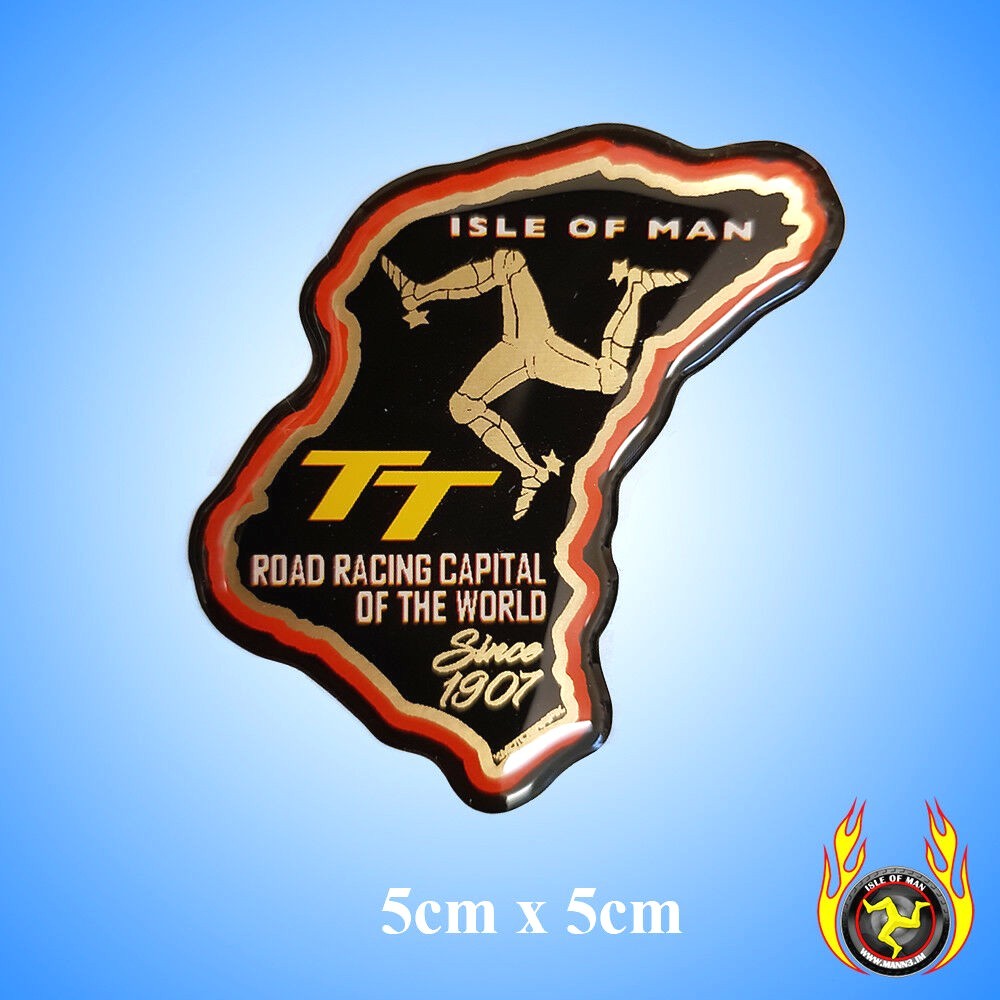 Isle of Man TT Course Map Black Gel Badge Sticker | eBay
