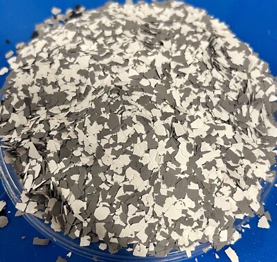 3 Lbs. Of White And Gray Vinyl Color Chips/Flakes. Epoxy Floor Coatings ...