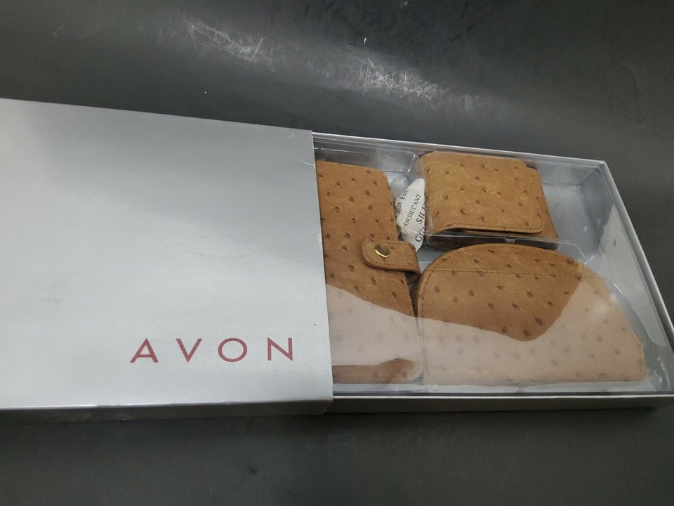 Avon Ostrich Look Wallet/Coin Purse 3 Piece Boxed Gift Set 2000 NOS | eBay