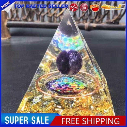 Orgone Pyramid Crystal Amethyst Peridot Healing Stone Energy Generator ...