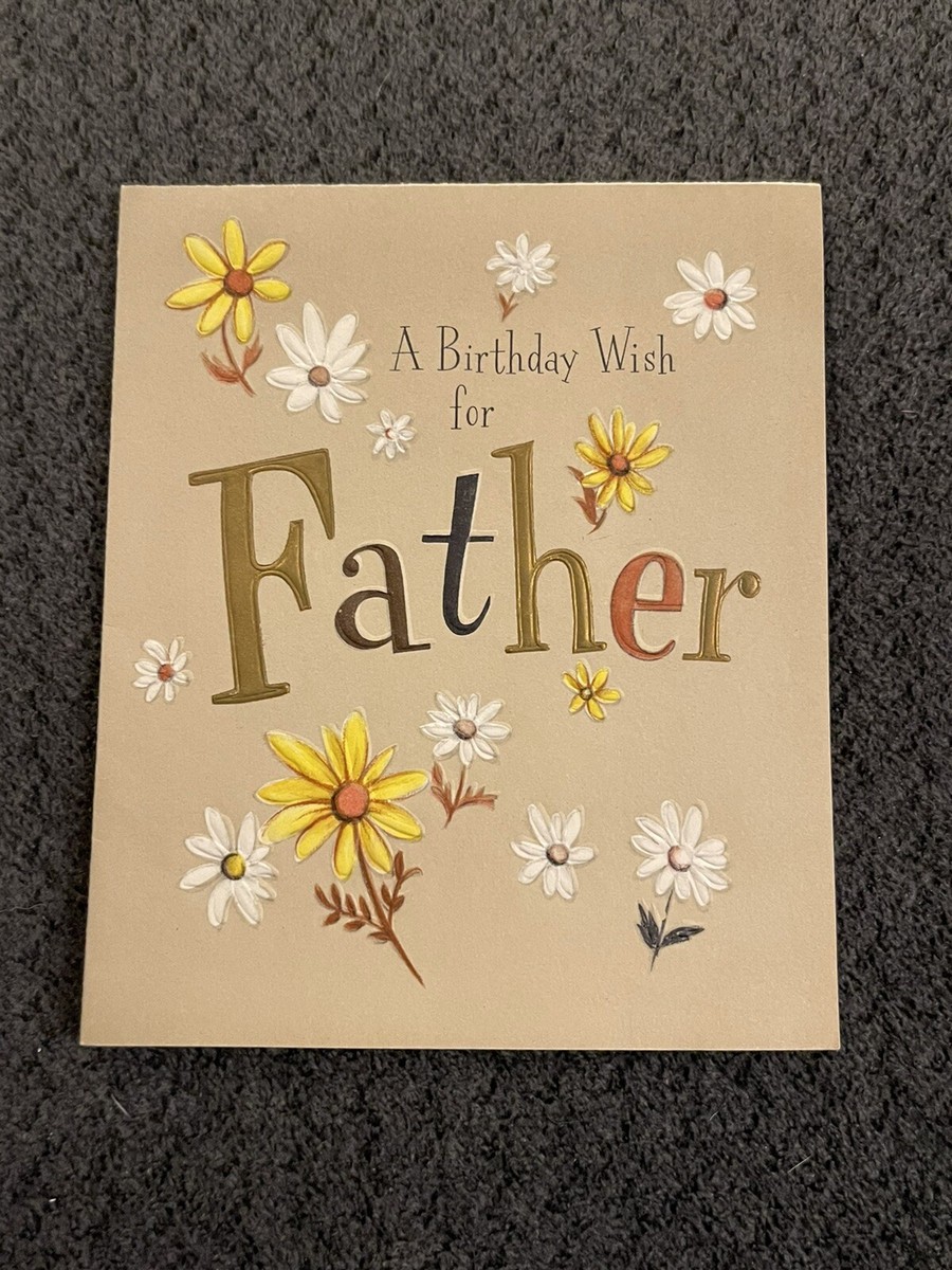 A Birthday Card For A Father From His Son With Flowers On It Old