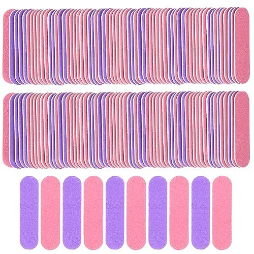 Mini Nail File Bulk 300Pcs (180/240 Grit), Disposable Nail purple and ...