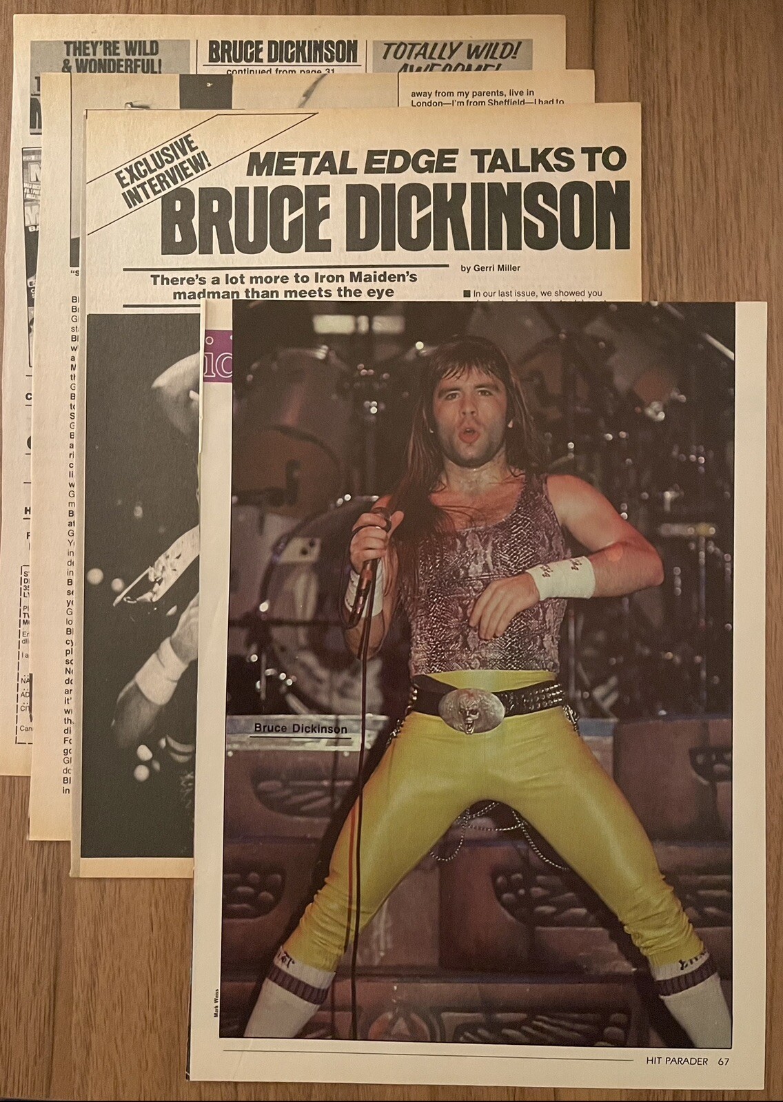 Vintage Iron Maiden Bruce Dickinson Magazine Article + Pinup | eBay