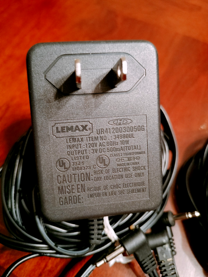 LOT OF 3 -Lemax 4 Prong Port 3V Adapter # 54100 UR4120030050G Tested | eBay
