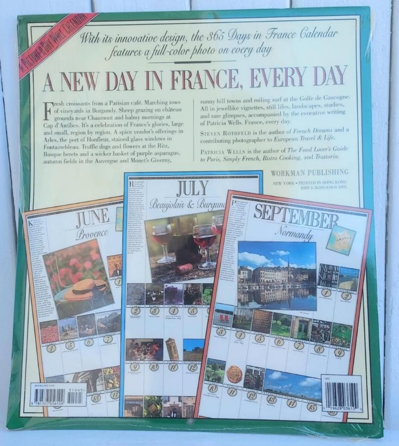 1995 Vintage 365 Days In France Wall Calendar NEW IOP | eBay UK