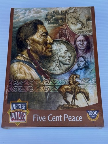 Master Pieces FIVE CENT PEACE 1000 Piece PUZZLE #70301 New 19.25" x 26. ...