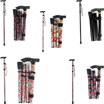 Folding Walking Sticks Adjustable Height for Women Men Elderly Adults ...