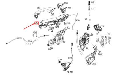 MB E C238 door handle bearing bracket front left RHD A0997601700 NEW ...