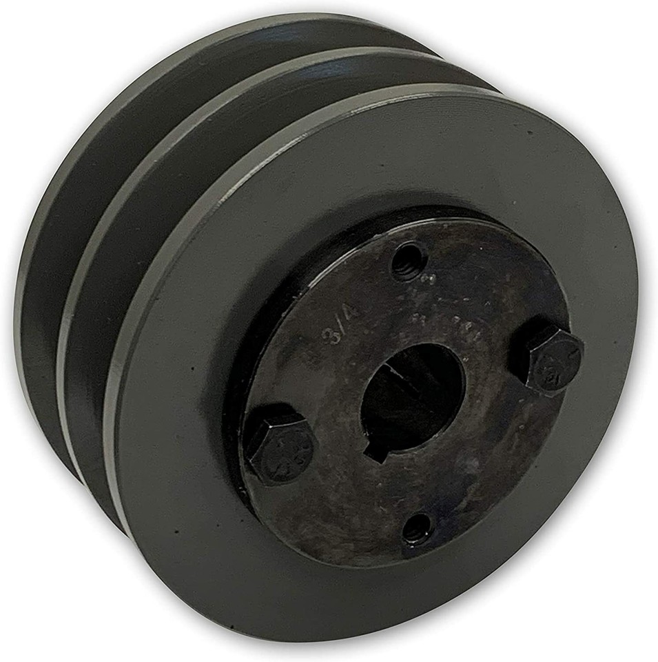 CAST IRON ELECTRIC MOTOR PULLEY SHEAVE 3.75", TWO GROOVE FOR B, BX, 5L ...