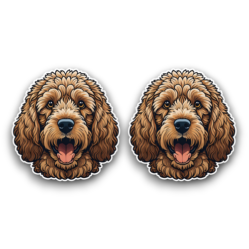 2x Small Cute Cockapoo Dog Funny Vinyl Sticker Decals For Car Van ...
