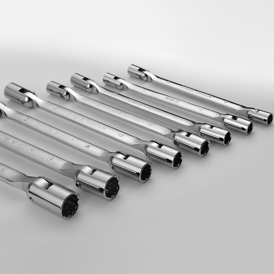 Professional Socket Wrench Set with 12 Point Swivel Head 6-19mm Metric ...
