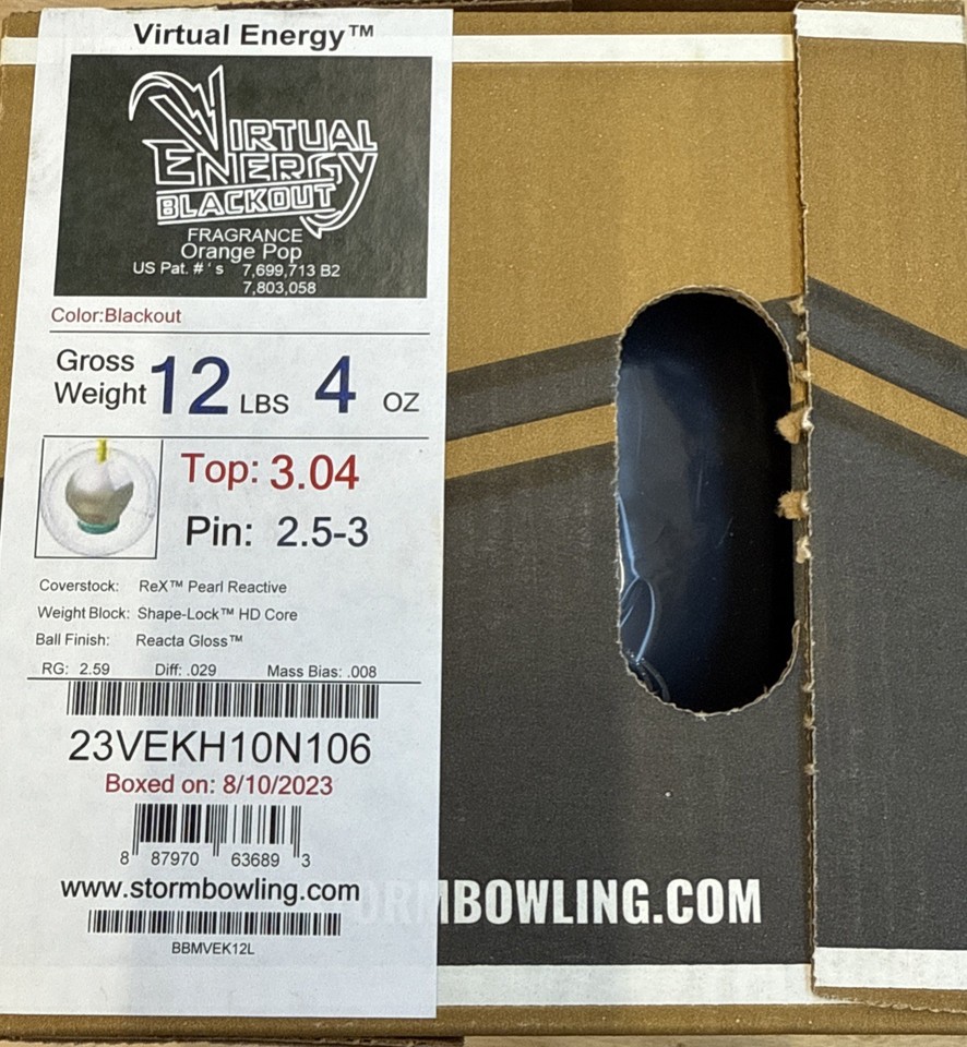 12lb Storm Virtual Energy Blackout Bowling Ball NIB! | eBay