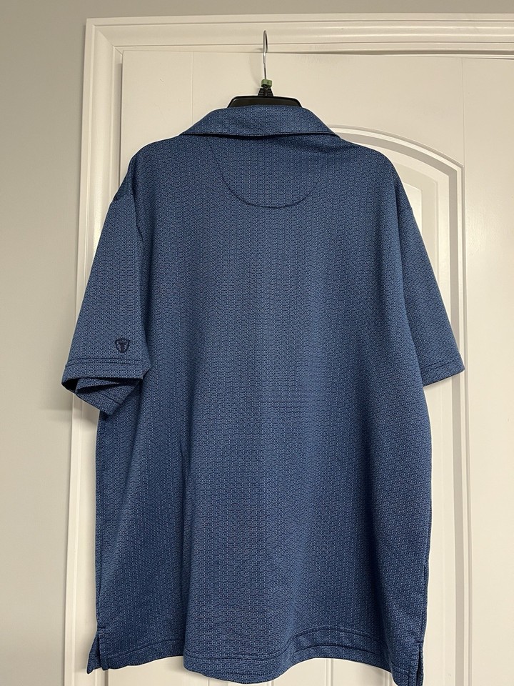 PRO TOUR COOLPLAY GOLF BLUE Shirt Men Large Polo Performance Stretch ...