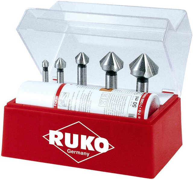 Ruko HSS Kegel und Entgratsenker 90 Grad Satz 5 Tlg. 6 3-25mm Senker ...