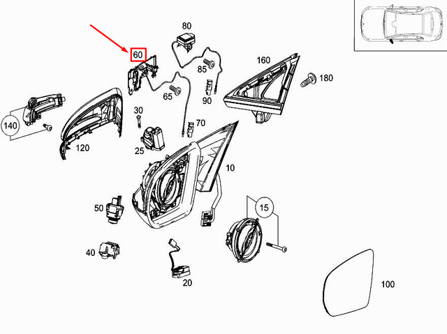 NEU MERCEDES-BENZ E W213 RECHTER SPIEGEL TELEFONANTENNE A2139054201 ...