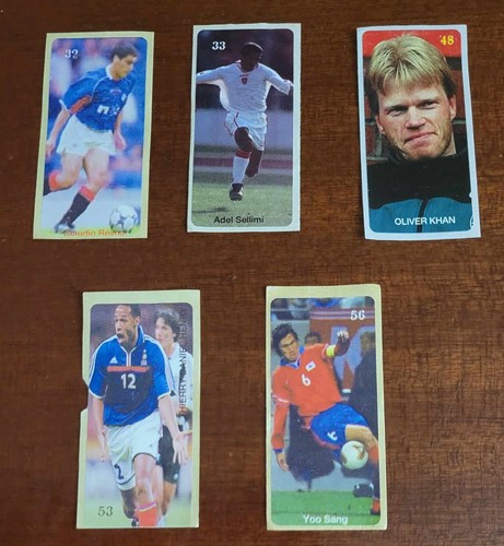 Lot of 5 Football Original Bubble Gum Stickers Collectables #32, 33, 48 ...