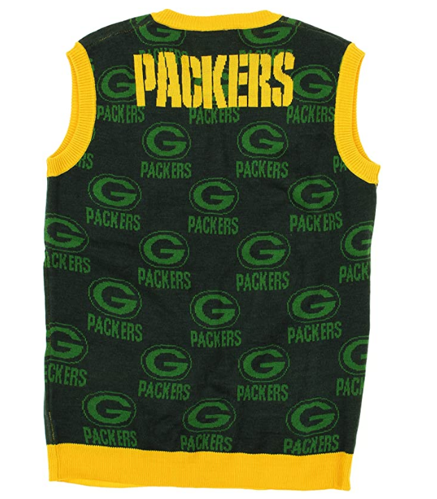 FOCO NFL Men's Green Bay Packers V-Neck Knit Sweater Vest | eBay