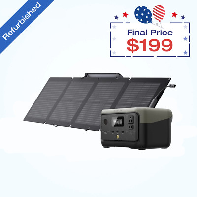 EcoFlow Solar Generator RIVER 2 256Wh+110W Solar Panel Certified ...