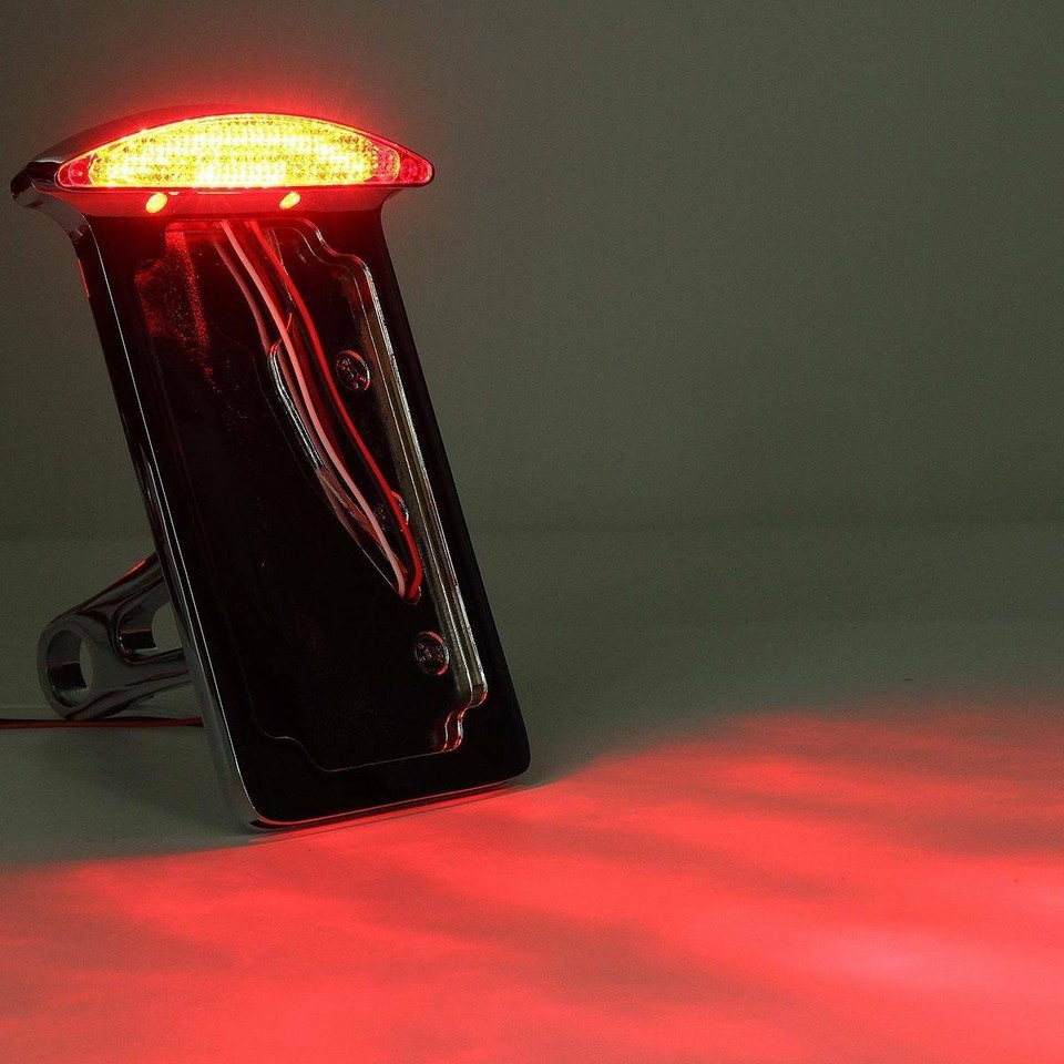 Chrome Side Mount License Plate Bracket Light For Harley Fatboy ...