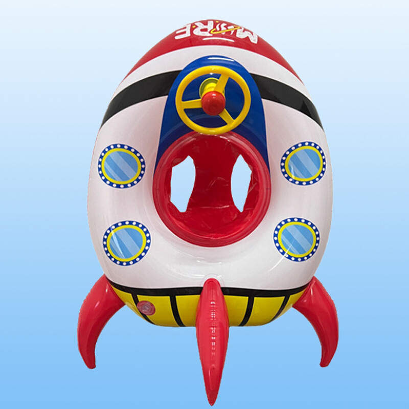 Children's Inflatable Steering Wheel Rocket Plane Swim Ring Pvc Seat ...