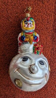 Christopher Radko Snowman Astronaut On Moon, 6.5" Rare | eBay