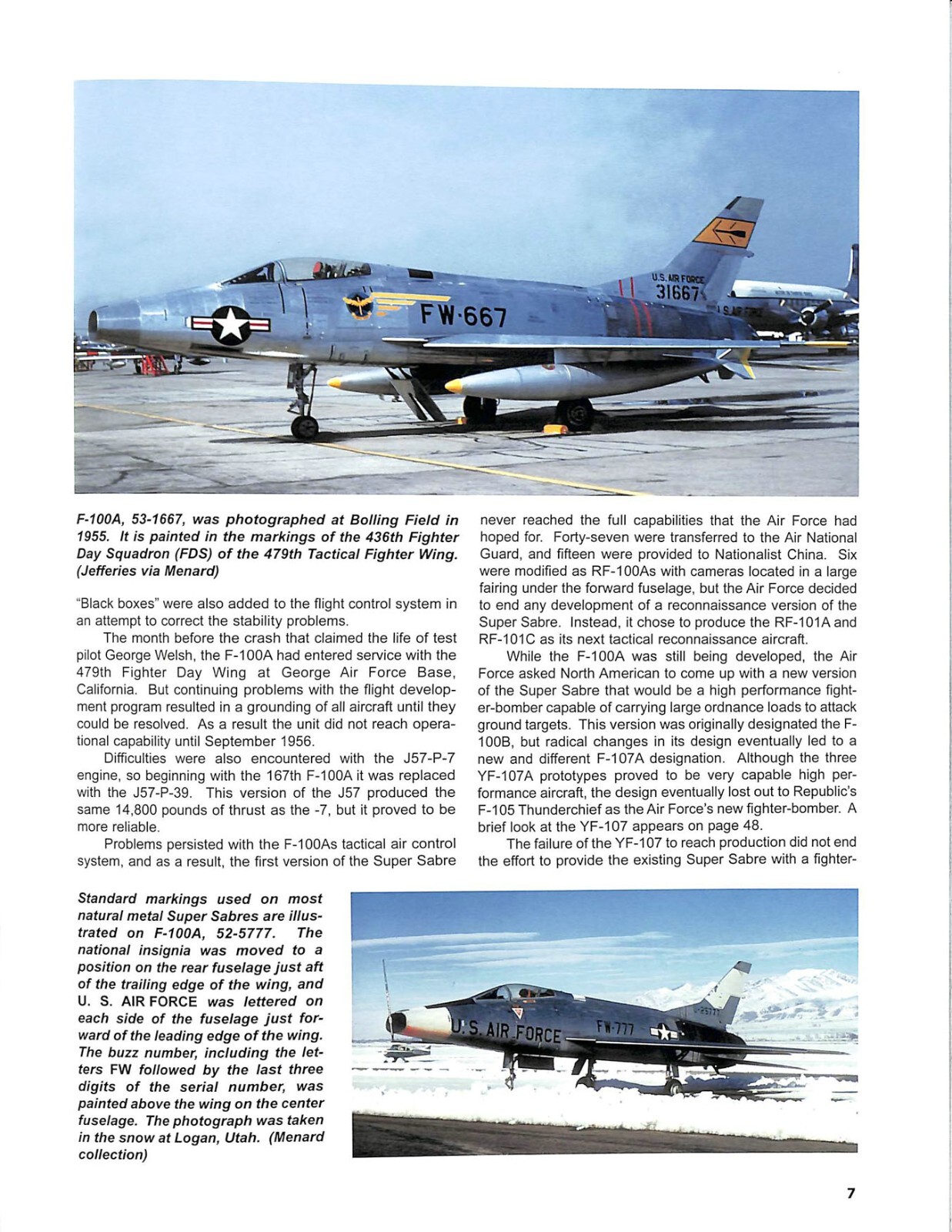 Jet Fighters Of The US Air Force The Century Series by Bert Kinzey SC ...