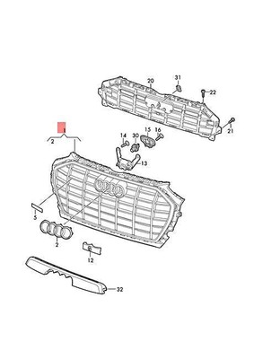 Genuine Radiator Grille 80A853651AFRN4 | eBay
