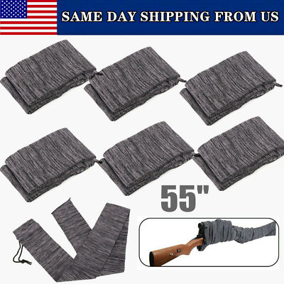 Gray 6 Pack Shotgun / Rifle Socks Hunting Gun Sleeve Silicone Treated ...