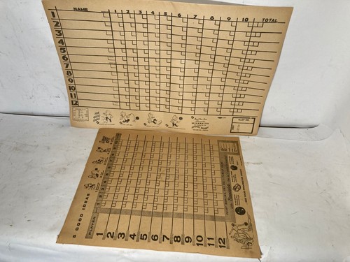 PAIR of NOS 1950's Brunswick Bowling Score Sheets 11 1/2 X 17" & 11X ...