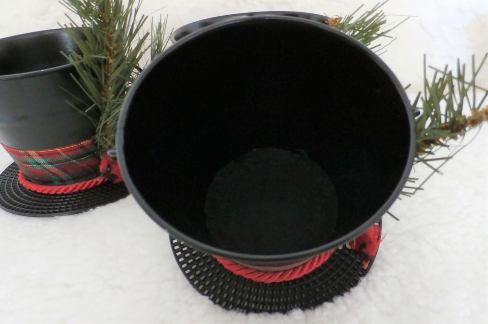 Refillable Metal Bucket SNOWMAN TOP HAT Candy Gift Cookie Napkin Table ...