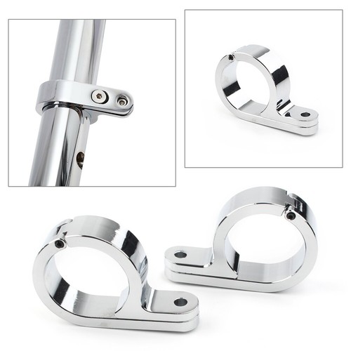 Motorcycle Handle Bar Mount Clamp Clock 32mm 1 1/4" For Harley Dyna ...