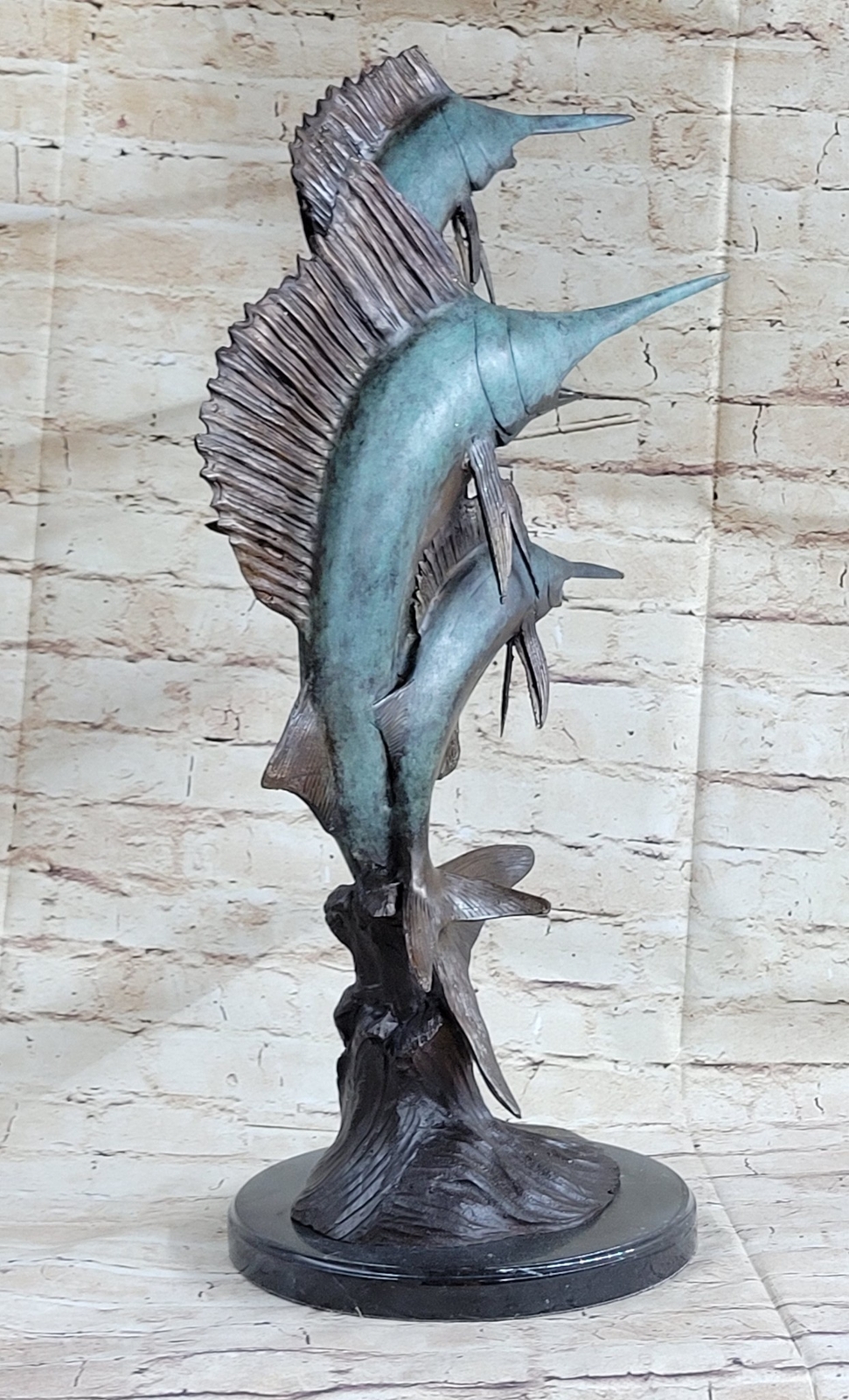 Three Swordfish Bronze Sculpture Collector Numbered Edition Statue ...