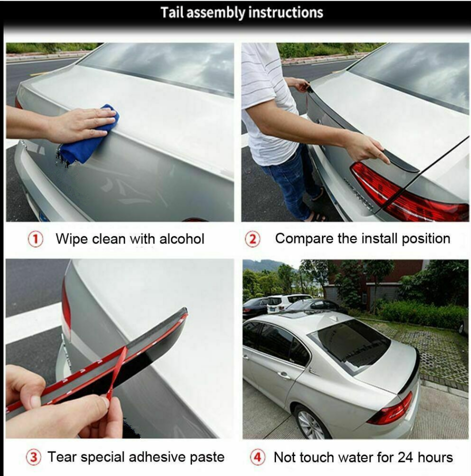 46.85in Rubber Rear Trunk Universal Spoiler Wing Fit For dodge Viper ...