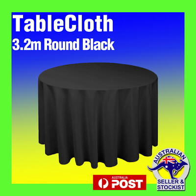 Tablecovers Round Black Wedding Markets Table Cloths Event Party ...