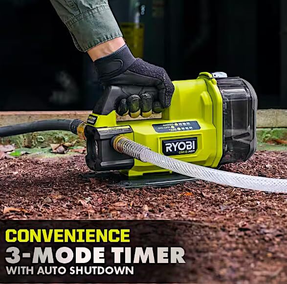 RYOBI RY20WP182K ONE HP 18V 1/4 hp Cordless Battery Powered Transfer ...
