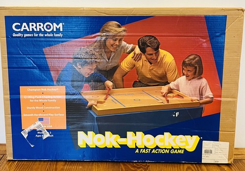 Vintage Carrom Champion Nok-Hockey Floor Game Board w/ Sticks and Puck ...