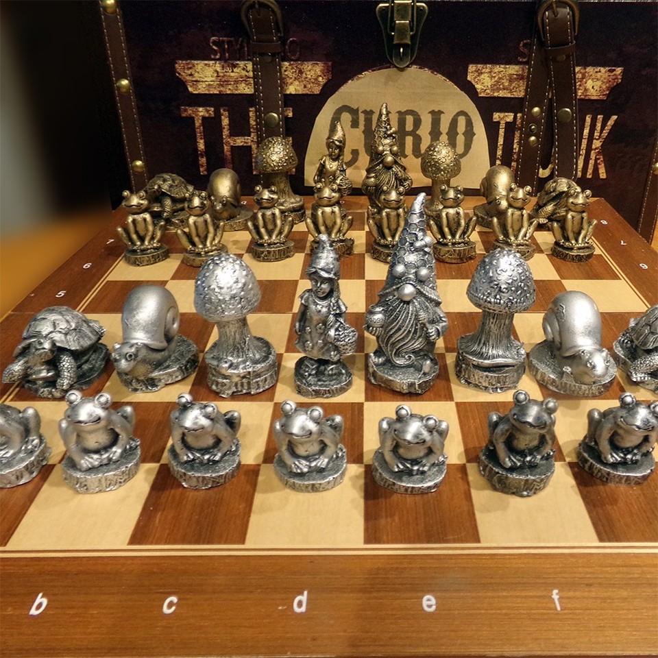 Garden Gnome Fairy Tale Bronze And Sterling Silver Color Chess Set | eBay