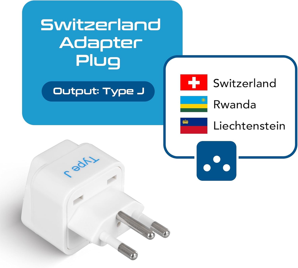 AUS to Switzerland Travel Plug Adapter (Type J) - Charge Your Cell ...