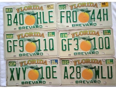 Florida Expired License Plates 6/Lot Brevard County | eBay