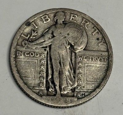 VG 1918-P Standing Liberty Silver Quarter, Original Very Good 25c U.S ...